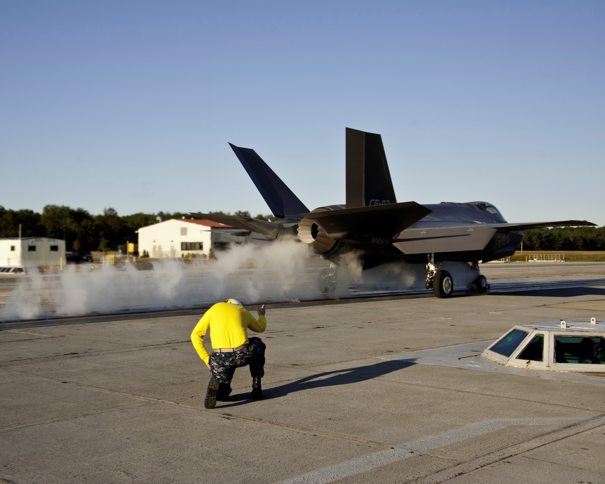 Aircraft launching from the Steam Catapult Test Complex at Lakehurst ...