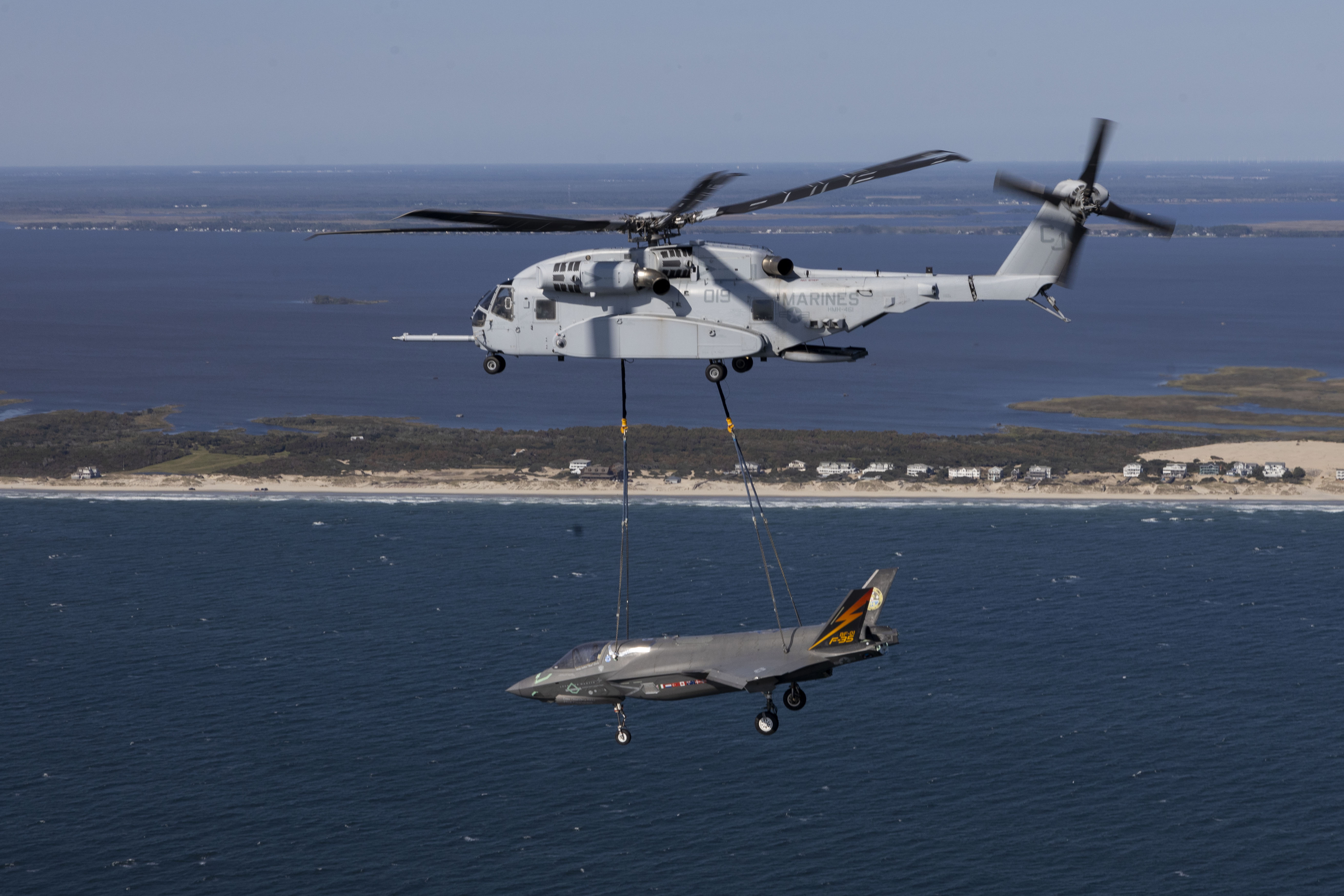 CH-53K King Stallion Carries F-35B Lighting II | NAVAIR